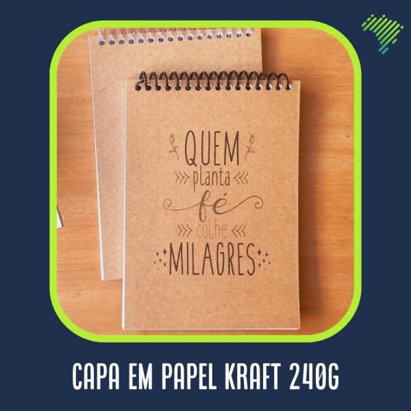 Bloco De Notas A6 Em Kraft 10 5x14 8 Encadernação Com Espiral Ou